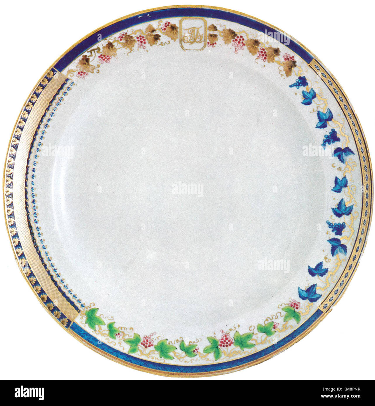 This sample plate features four distinct patterns, showcasing the art ...