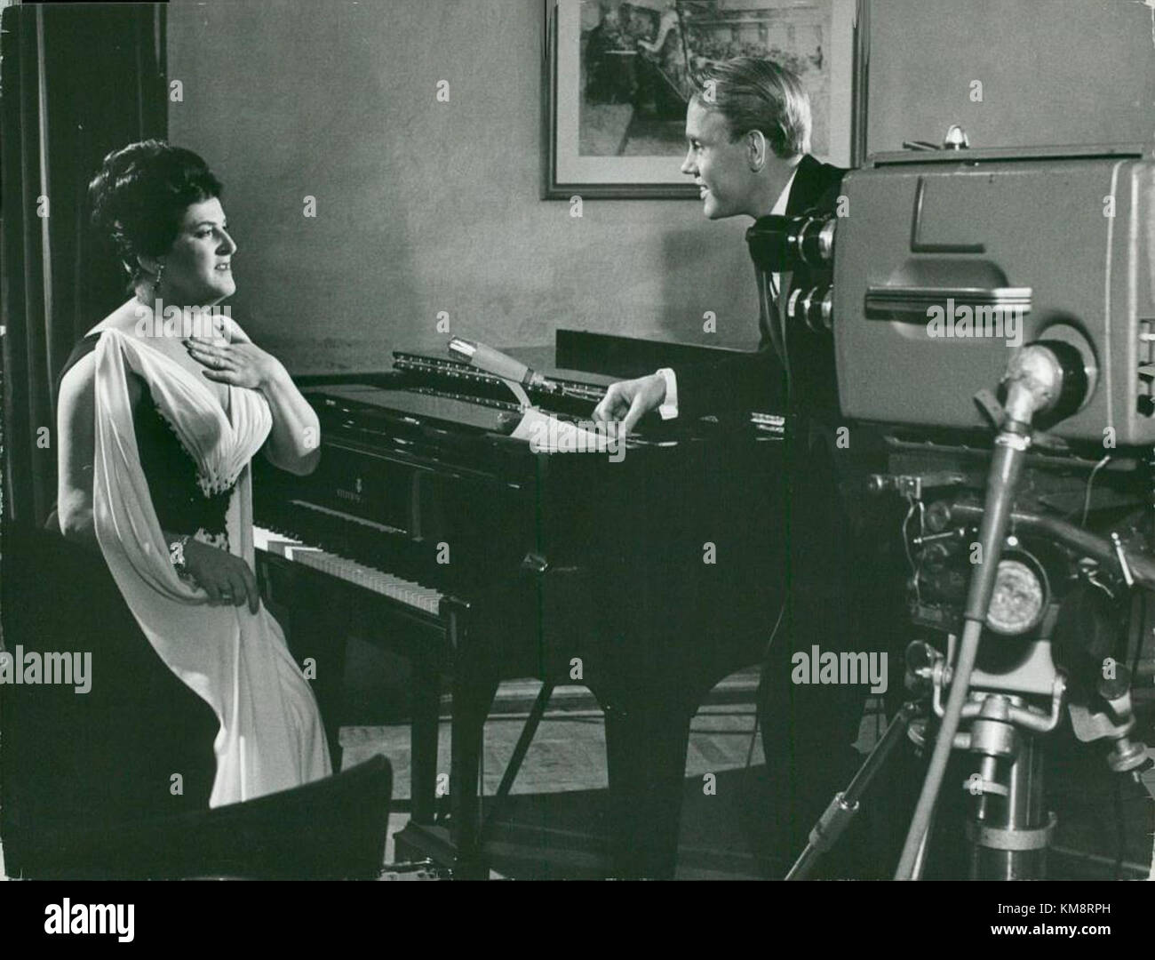 Birgit Nilsson, renowned opera singer, is interviewed by TV personality ...