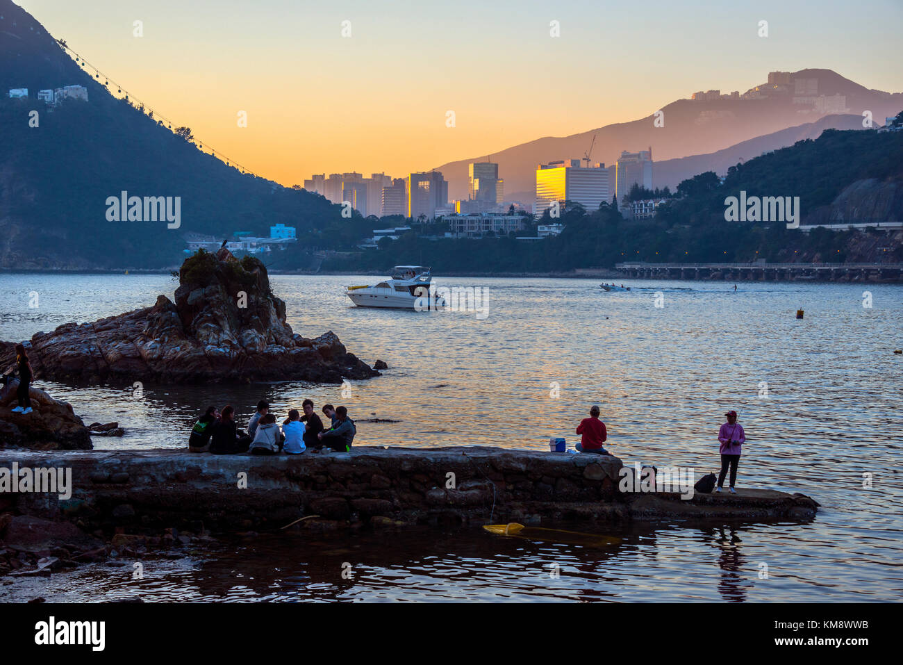 Middle Bay, Hong Kong, at sunset Stock Photo - Alamy