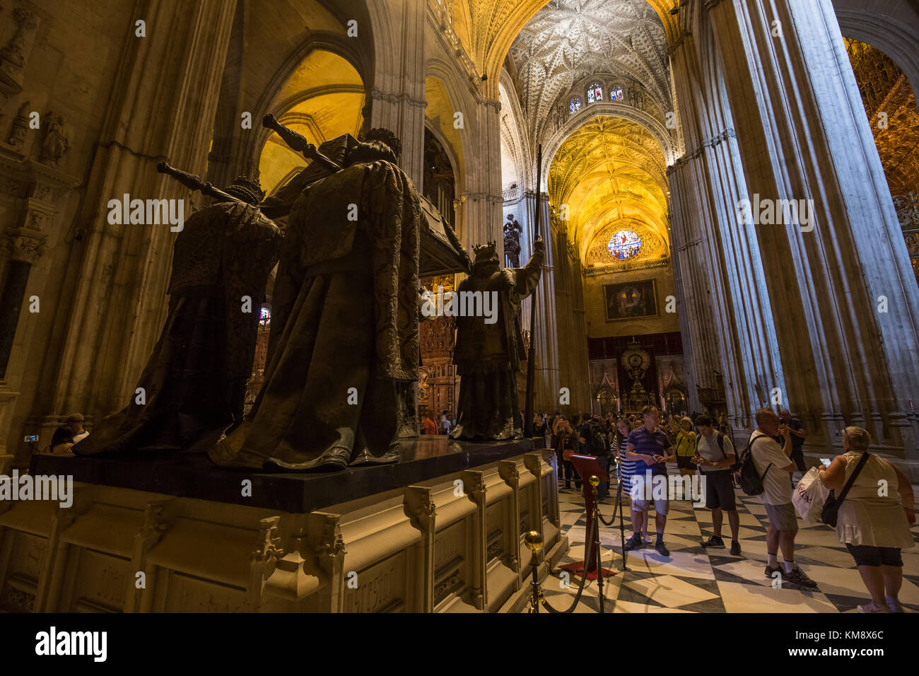 SEVILLE, ANDALUSIA, SPAIN, MAY, 23, 2017 : Burial tomb of Christopher ...