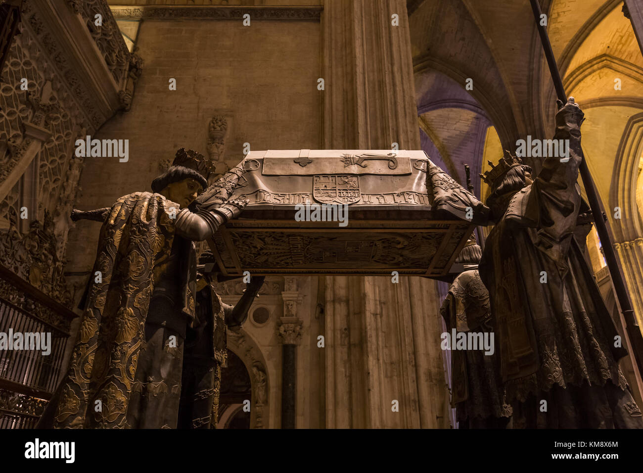 SEVILLE, ANDALUSIA, SPAIN, MAY, 23, 2017 : Burial tomb of Christopher ...