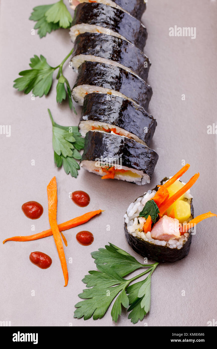 An overview of a popular Korean dish called Kimbap. A type of sushi ...