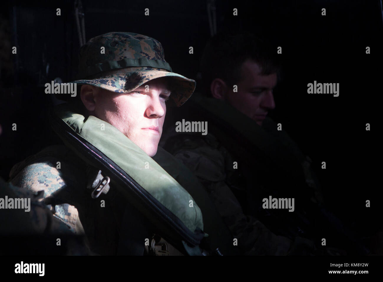 A U.S. Marine with Black Sea Rotational Force 17.2 prepares for an ...