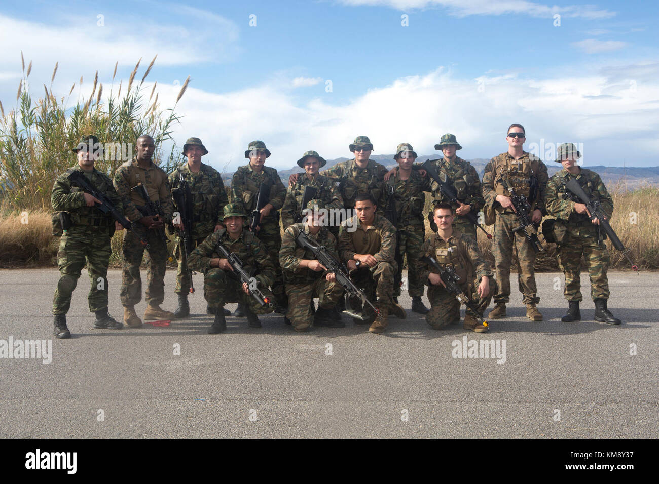 The Marines with Black Sea Rotational Force 17.2 take a group photo ...