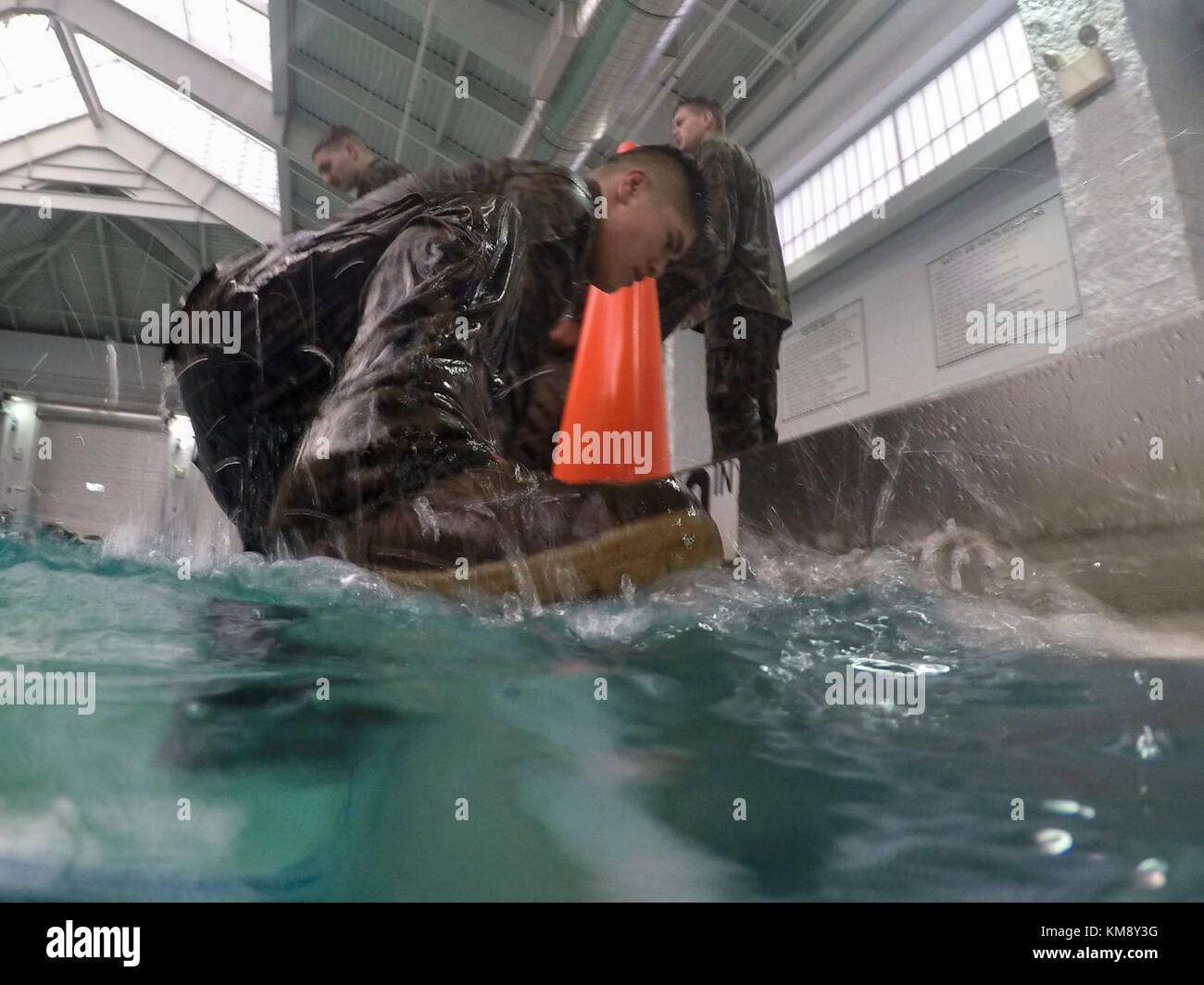 A U.S. Marines with Deployment Processing Center Reserve Support Unit ...