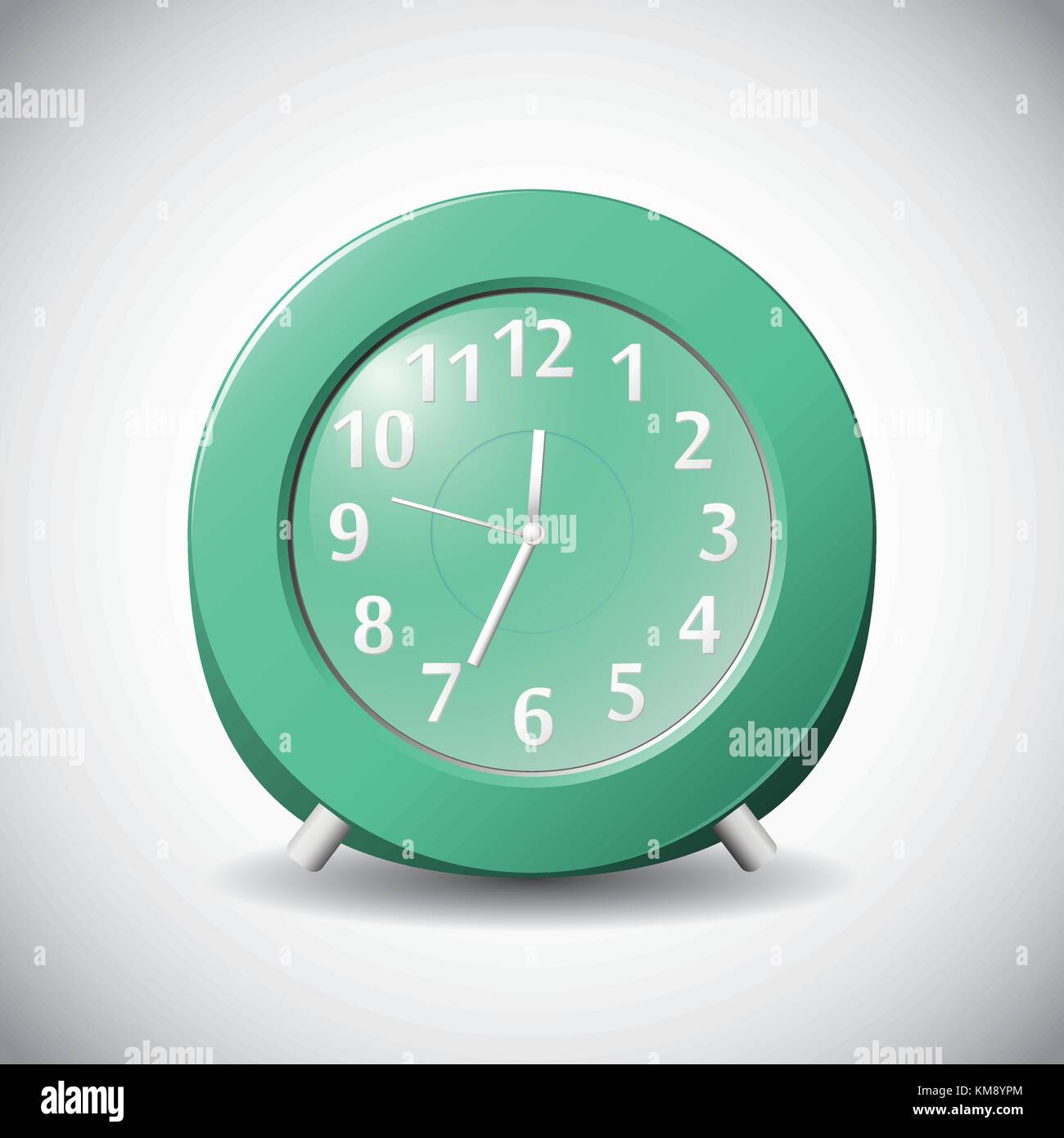 Green realistic 12 hour analog clock on grey background Stock Vector ...