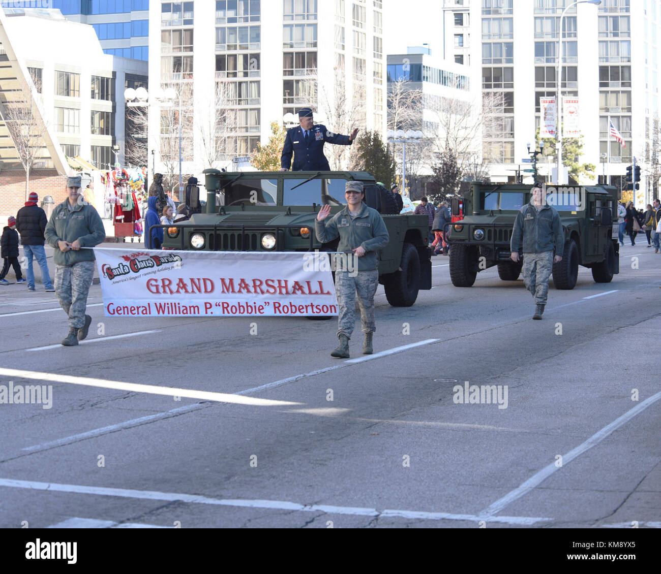 u.s. air force brig. gen. william p. robertson waves to the crowd ...