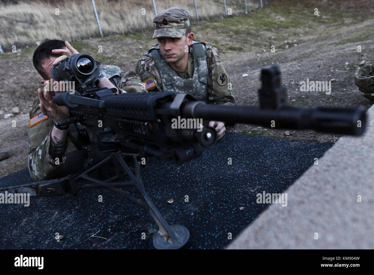u.s. army reserve spc. zachary mcfarlane makes adjustments on an an/pas ...