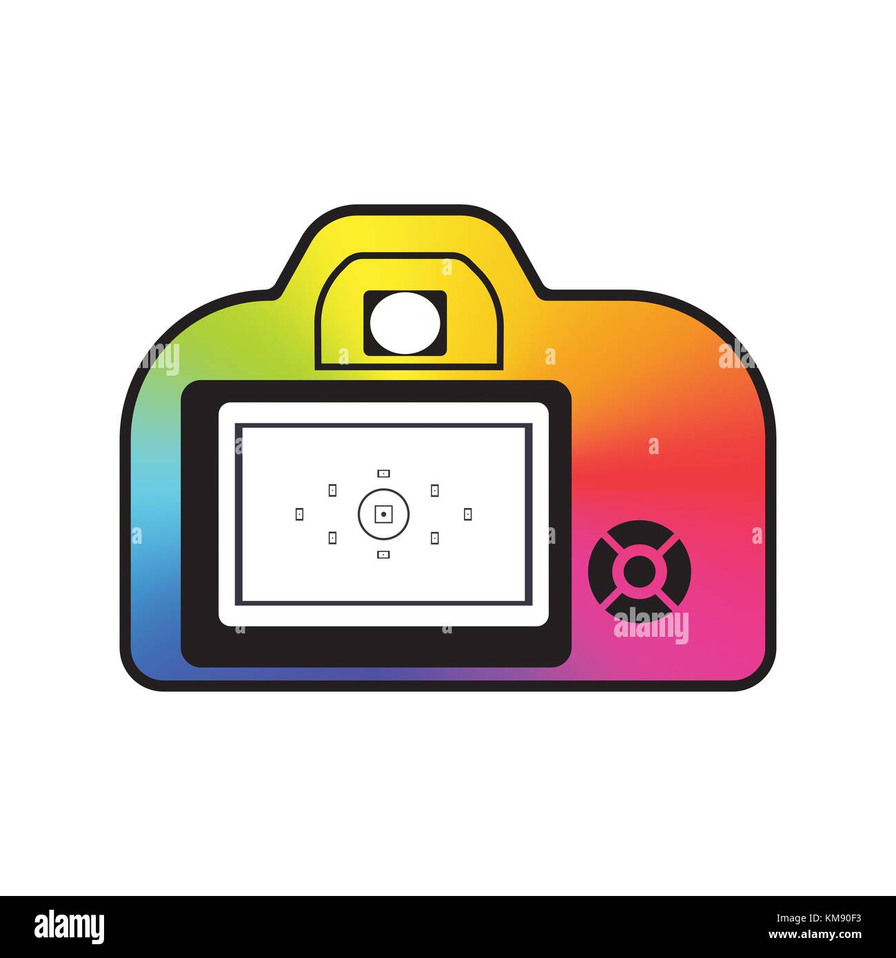 Professional photocamera icon filled with color conical gradient ...