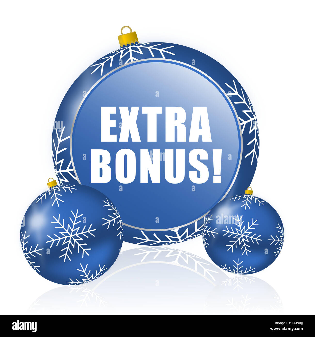 Extra bonus blue christmas balls icon Stock Photo - Alamy