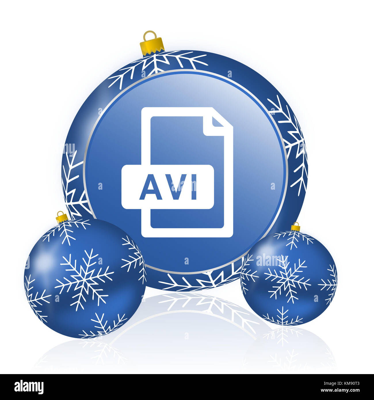Avi file blue christmas balls icon Stock Photo - Alamy