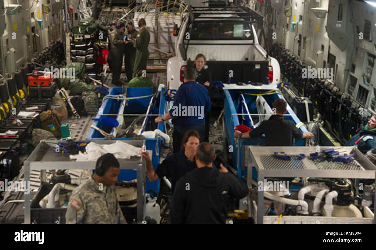 A dolphin from the U.S. Navy’s Marine Mammal Program flies aboard a C ...