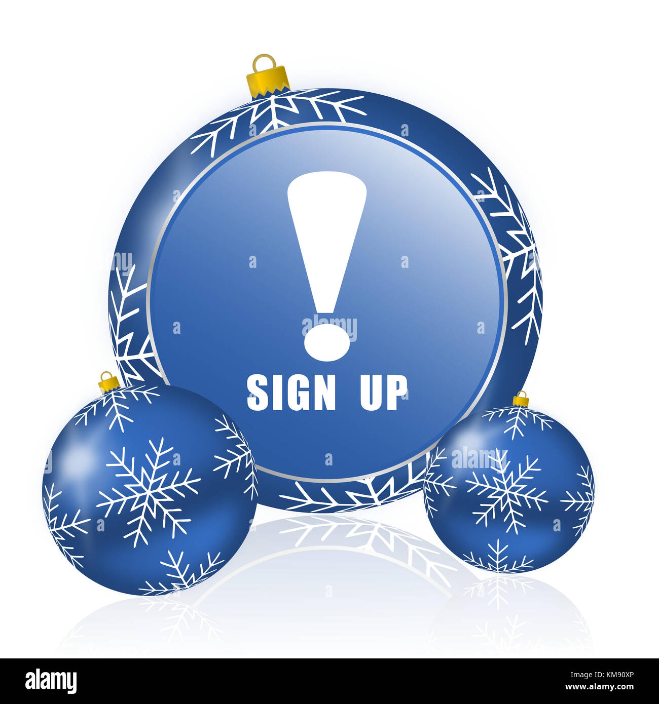 Sign up blue christmas balls icon Stock Photo - Alamy