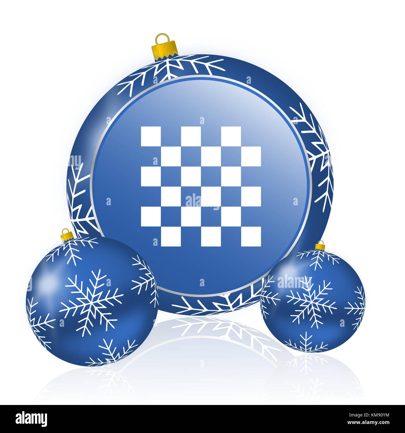 Chess blue christmas balls icon Stock Photo - Alamy