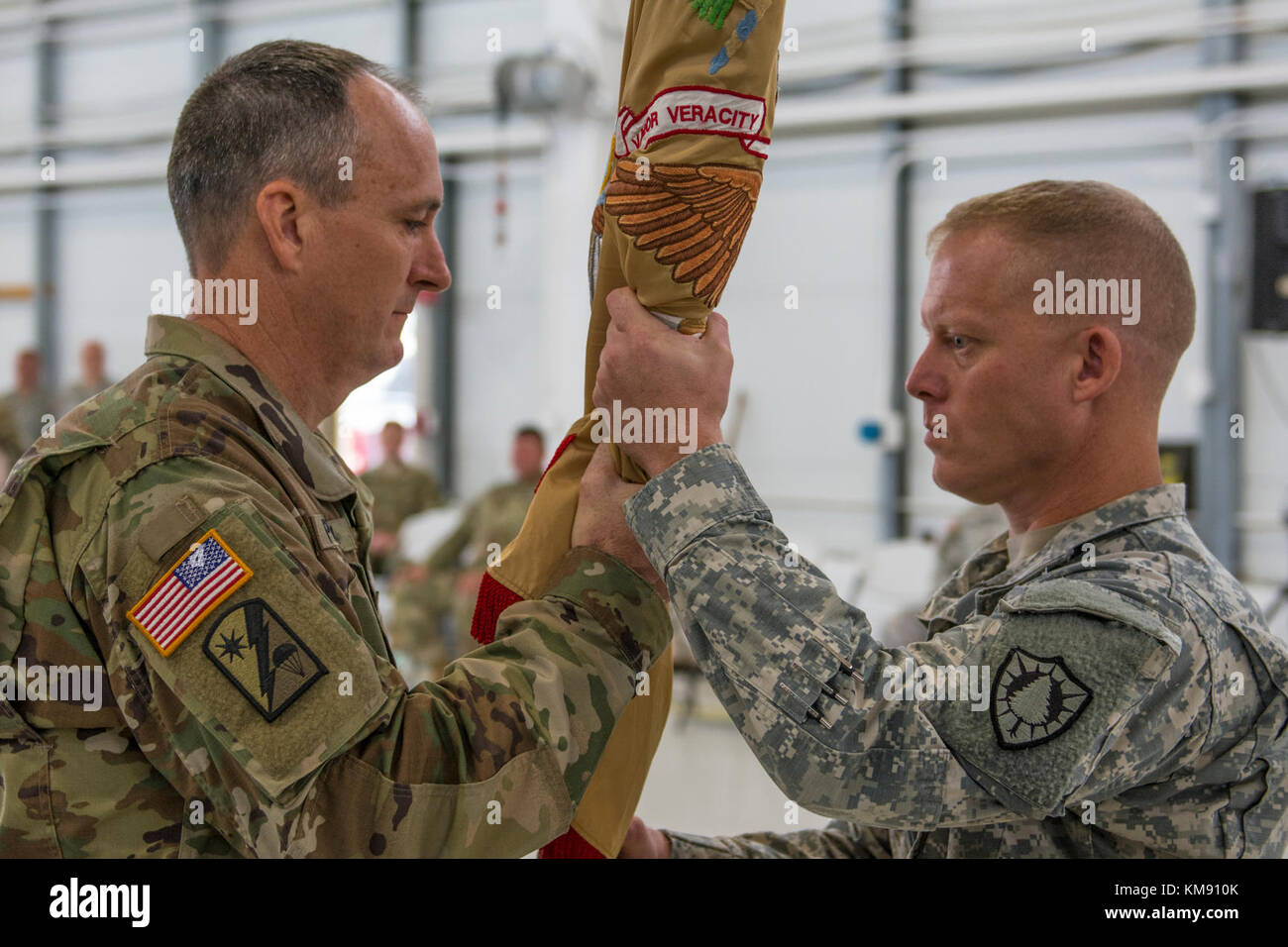 Col. Dean Preston, Commander of 52nd Troop Command, passes the 286th ...