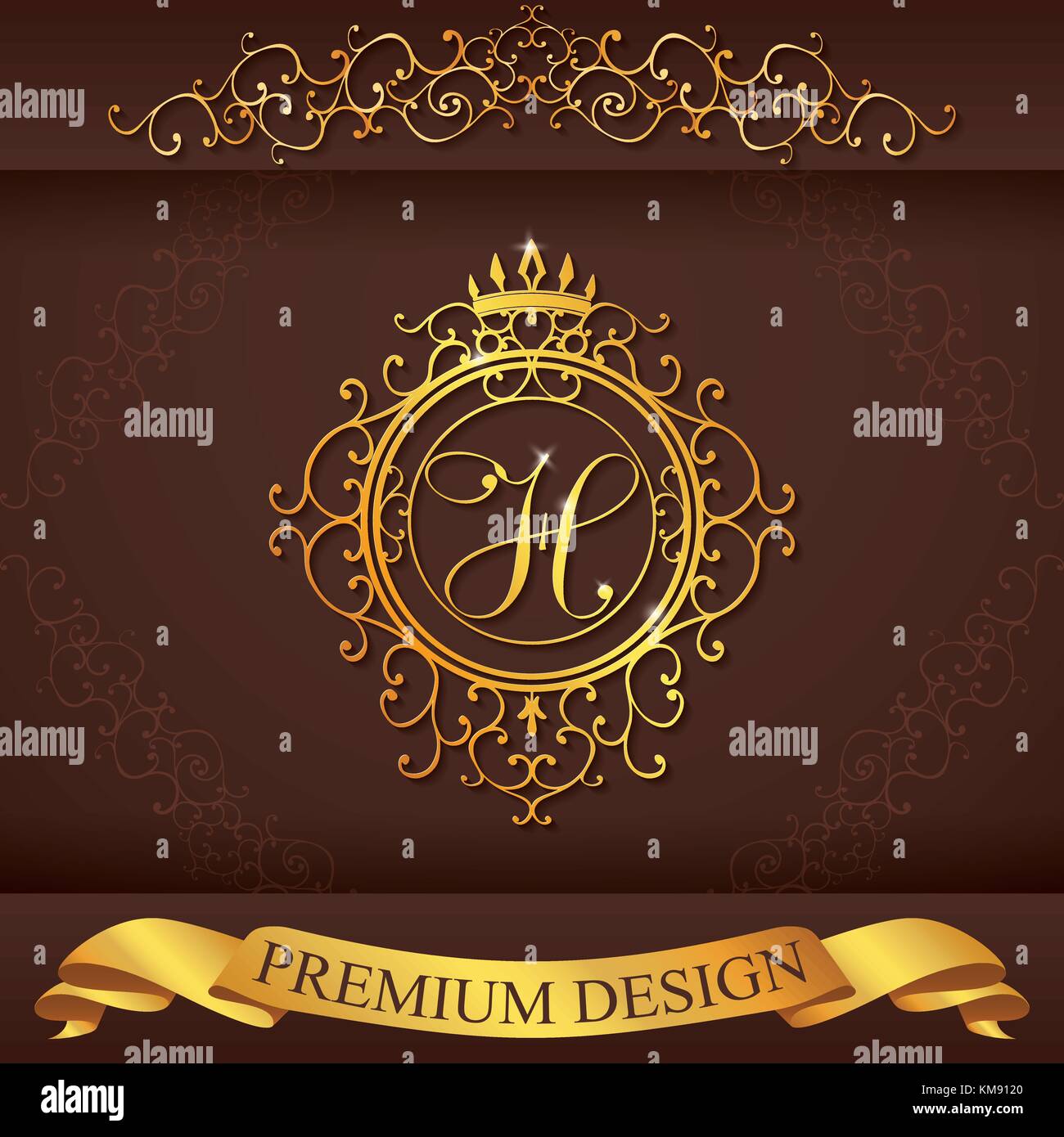 Letter H. Luxury Logo template flourishes calligraphic elegant ornament ...