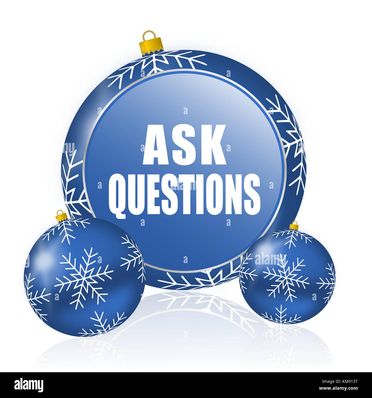 Ask questions blue christmas balls icon Stock Photo - Alamy