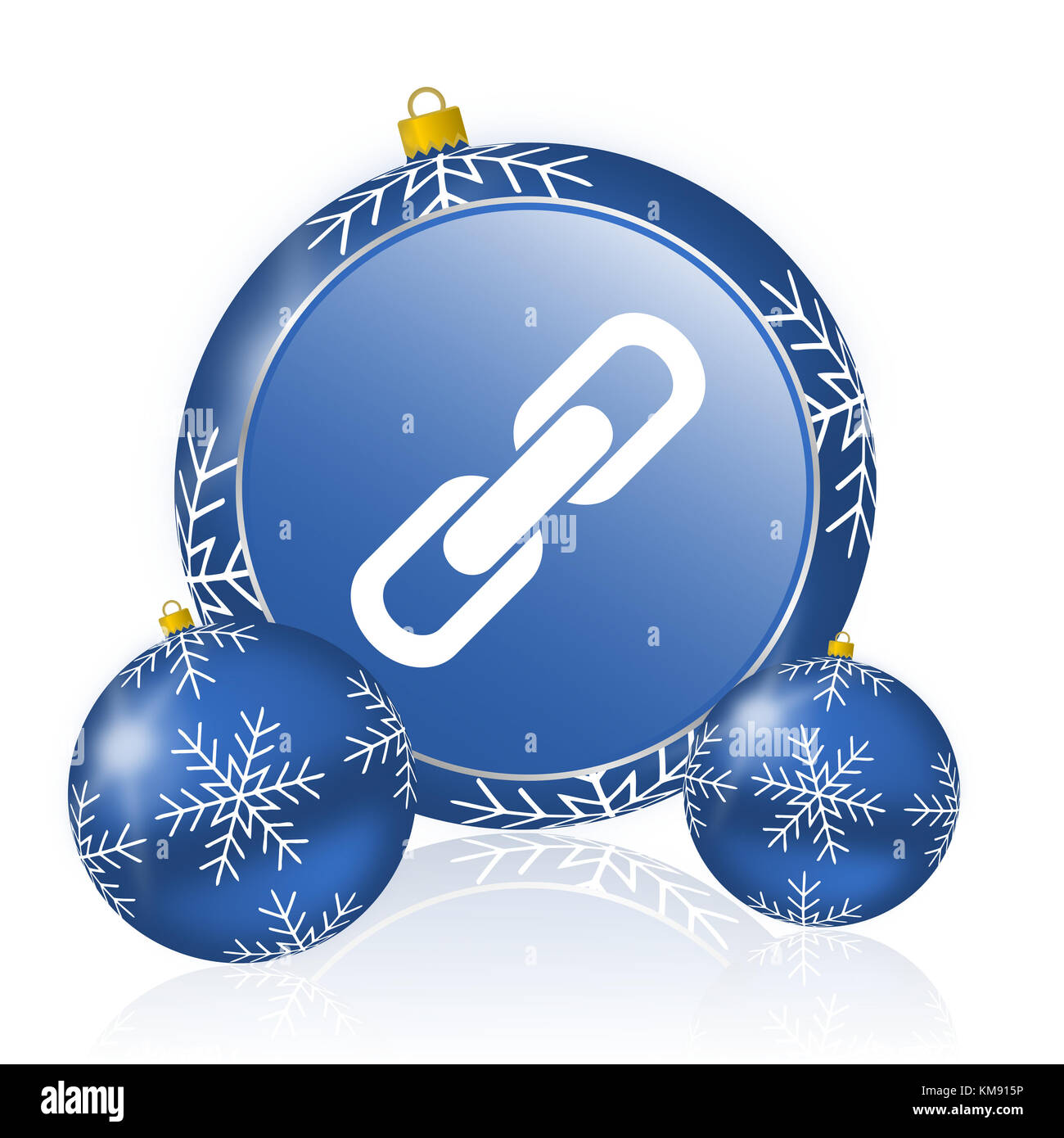 Link blue christmas balls icon Stock Photo - Alamy