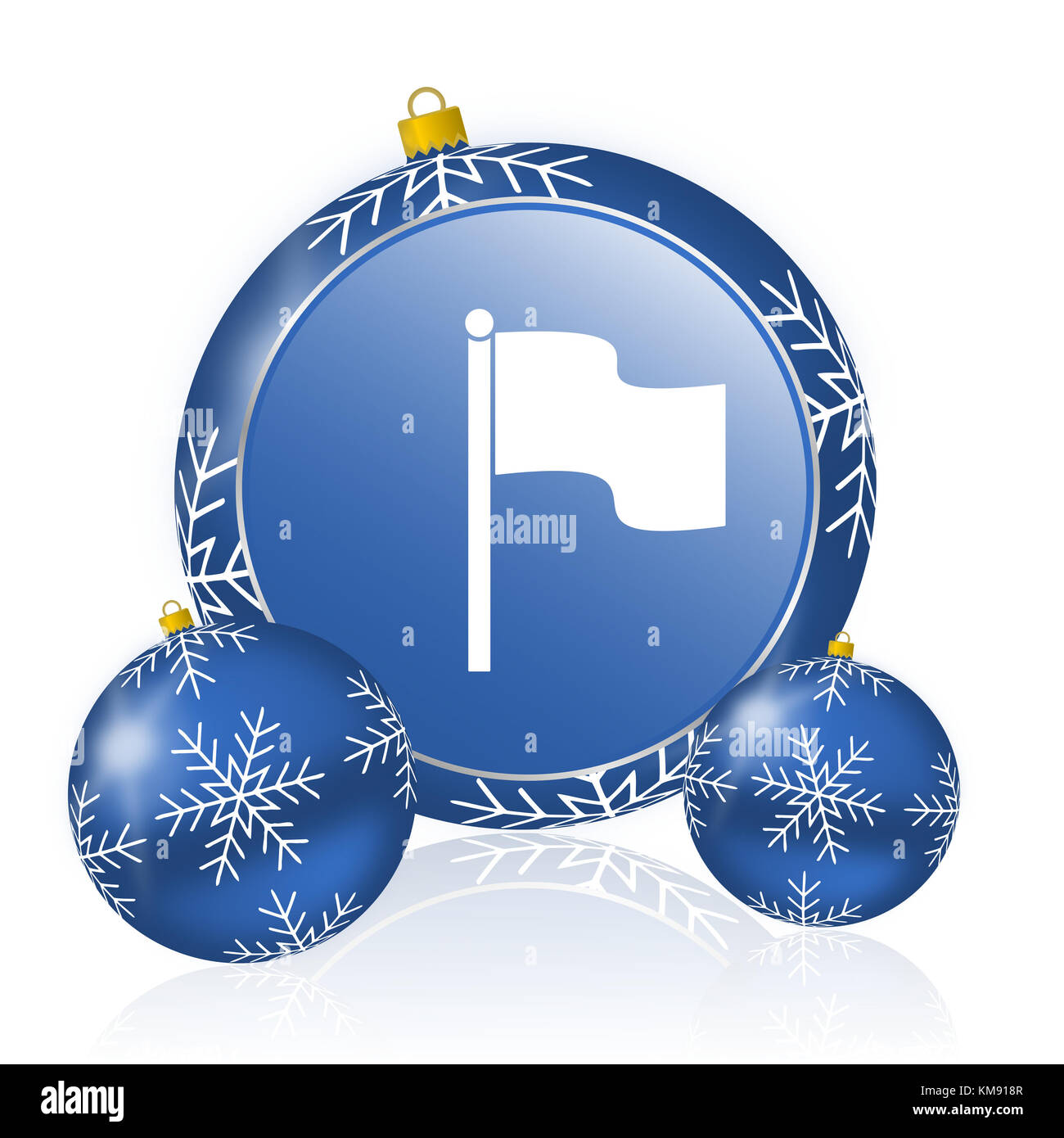 Flag blue christmas balls icon Stock Photo - Alamy