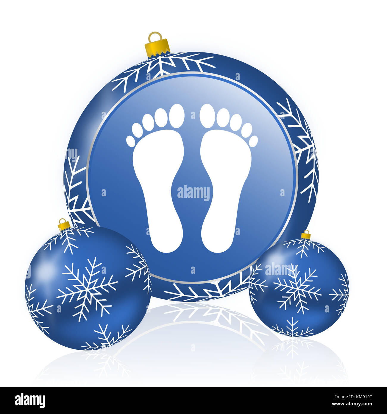 Foot print icon blue internet hi-res stock photography and images - Alamy