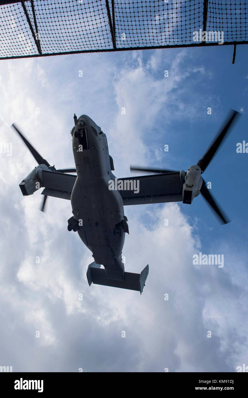 An MV-22 Osprey assigned to Marine Medium Tiltrotor Squadron (VMM) 265 ...