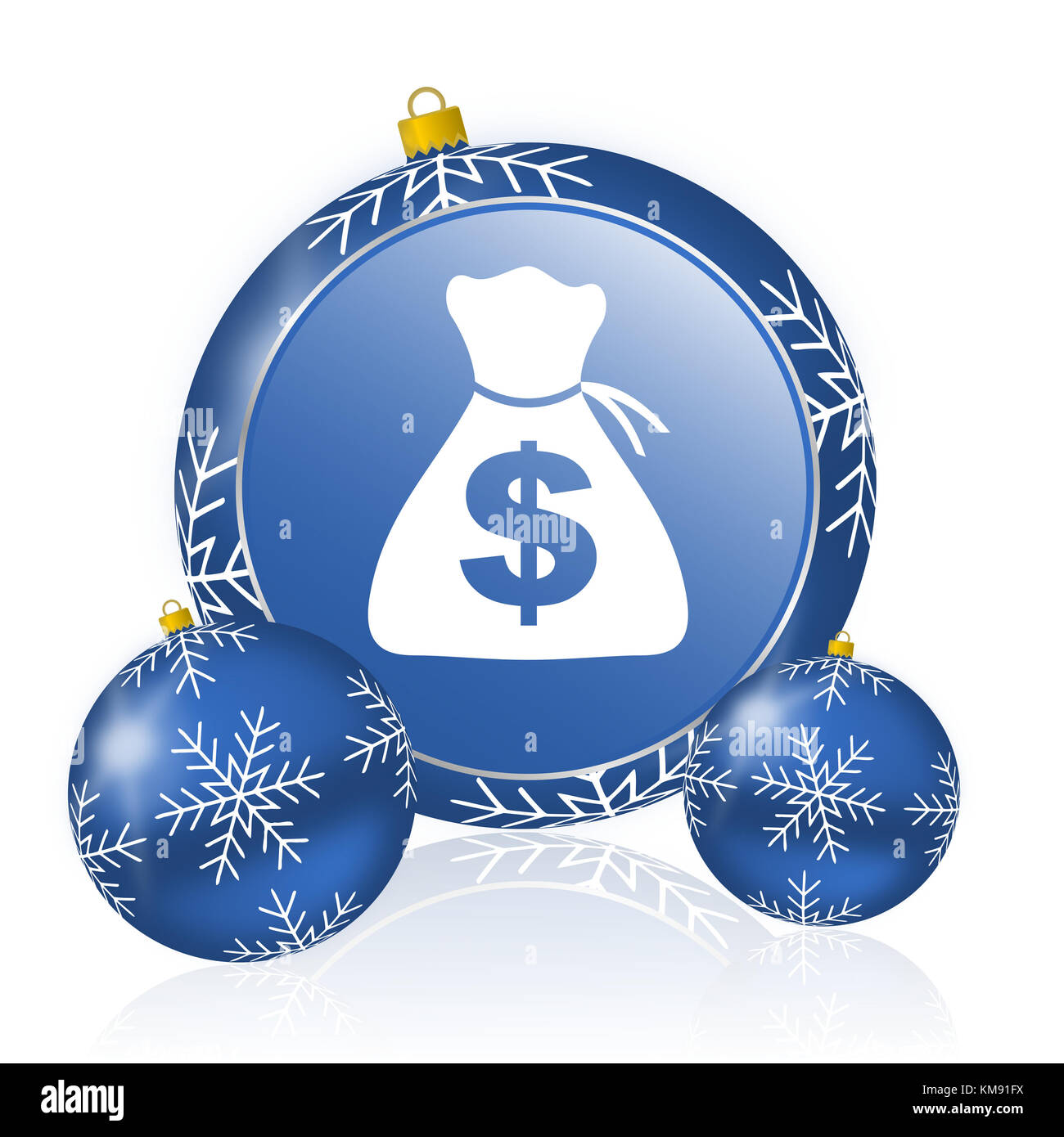 Money blue christmas balls icon Stock Photo - Alamy