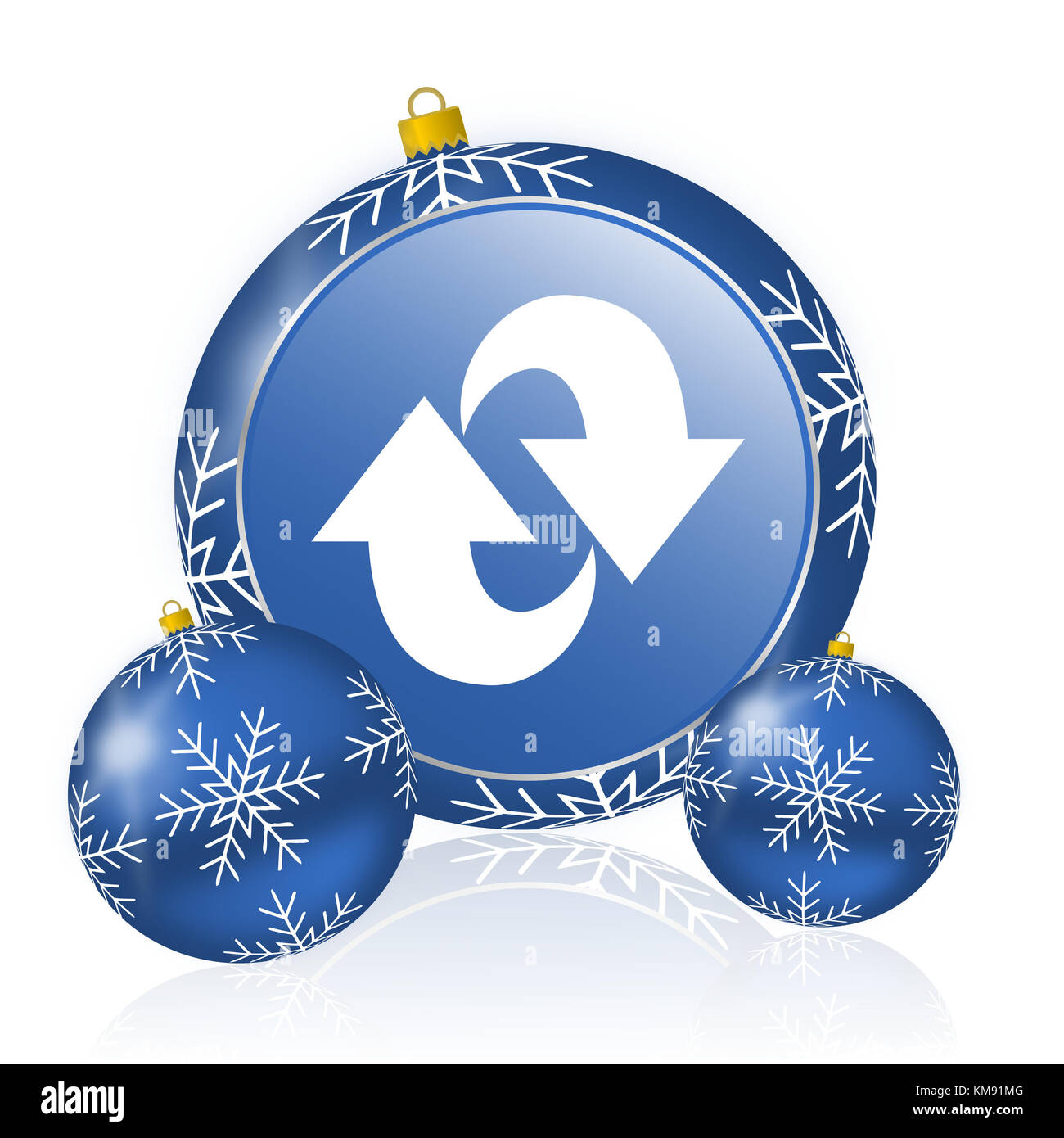 Rotation blue christmas balls icon Stock Photo - Alamy