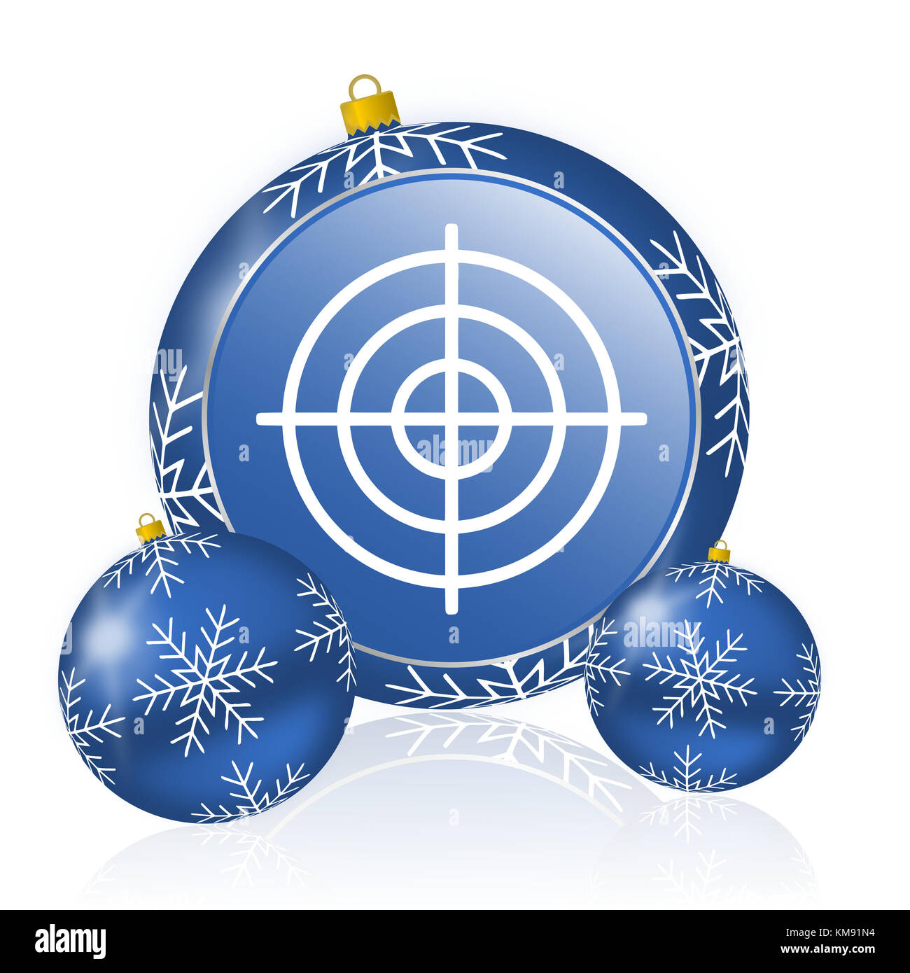 Target blue christmas balls icon Stock Photo - Alamy