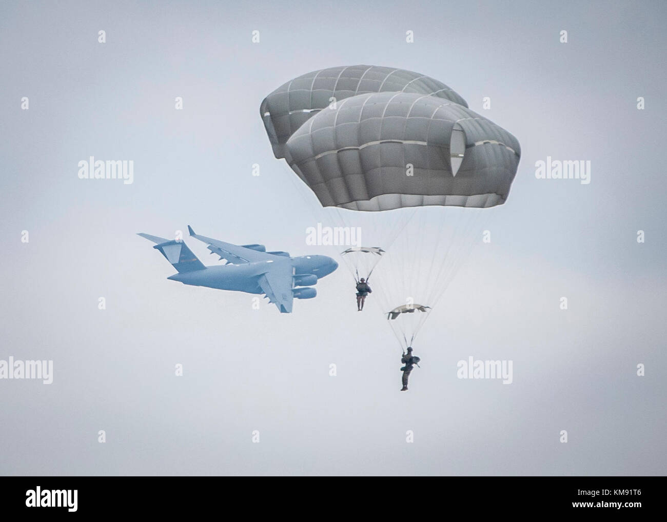 Paratroopers conduct airborne operations at Sicily Drop Zone during the ...