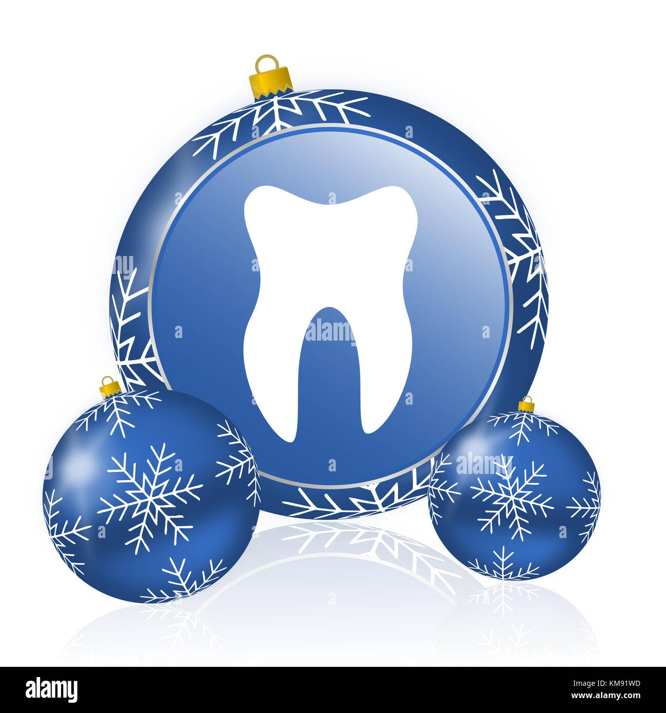 Tooth blue christmas balls icon Stock Photo - Alamy