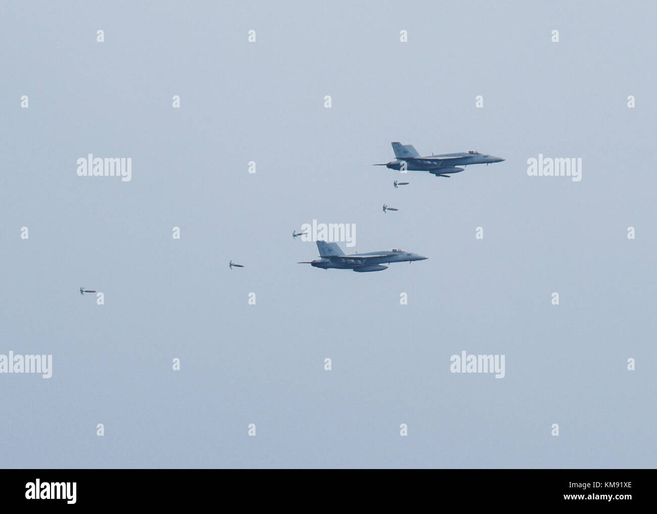 PACIFIC OCEAN (Dec. 1, 2017) Two F/A-18E Super Hornets, from the "Blue ...