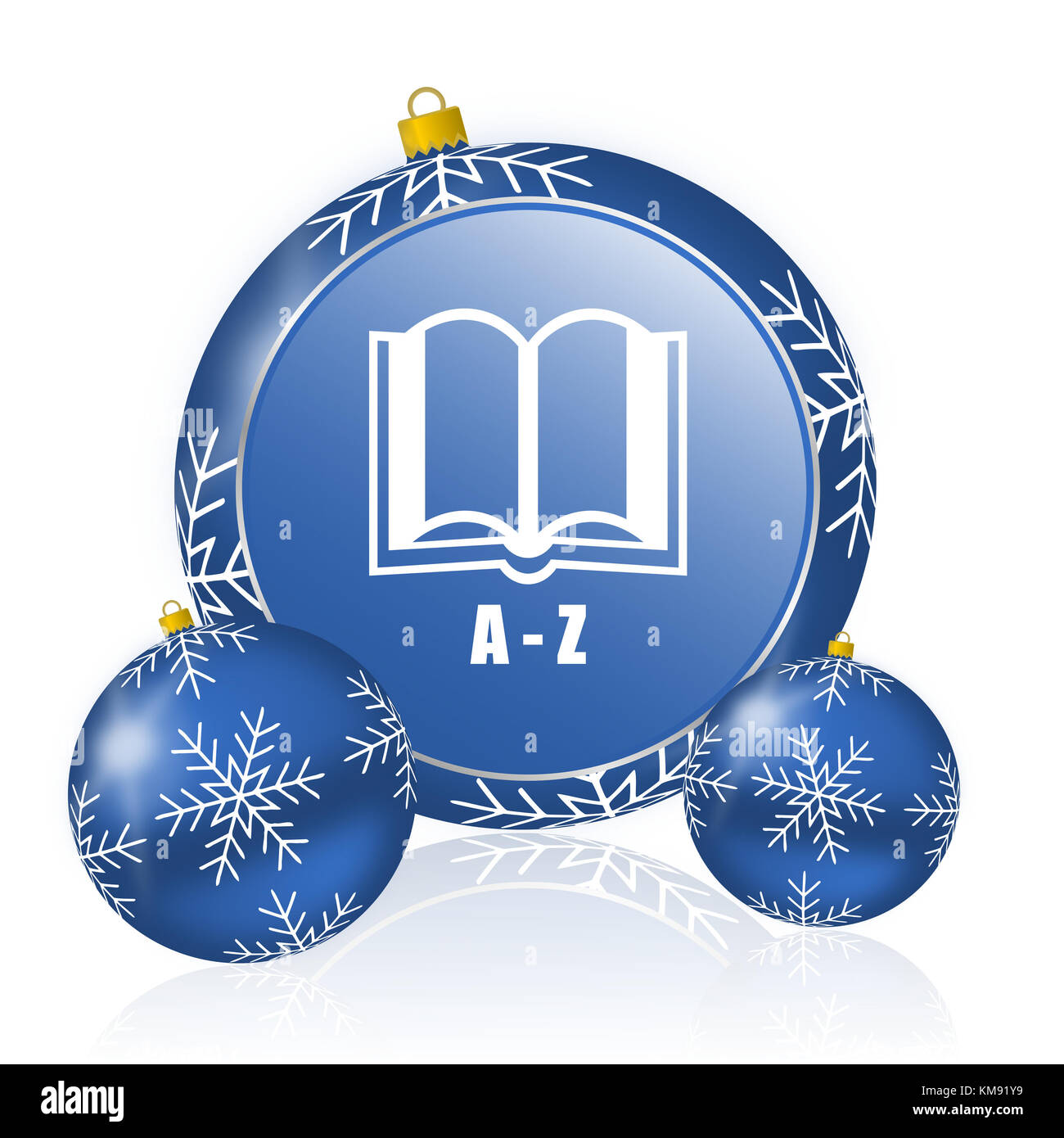 Dictionary blue christmas balls icon Stock Photo - Alamy