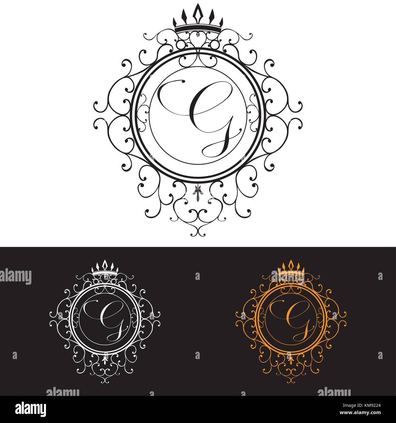 Letter G. Luxury Logo template flourishes calligraphic elegant ornament ...