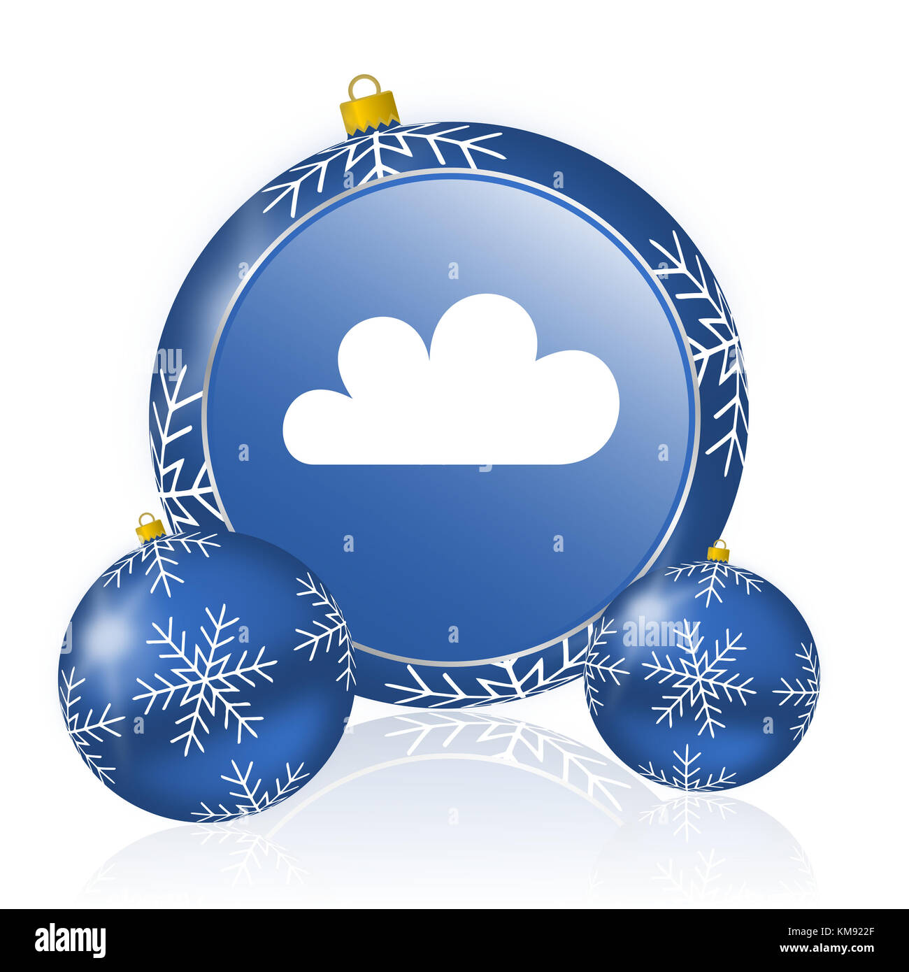 Cloud blue christmas balls icon Stock Photo - Alamy
