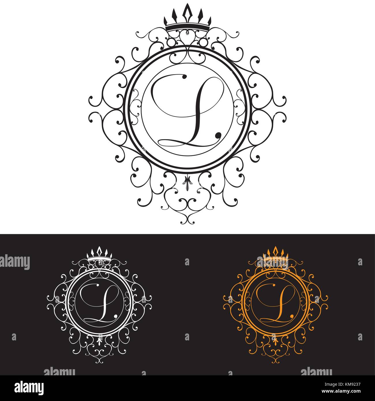 Letter L. Luxury Logo template flourishes calligraphic elegant ornament ...