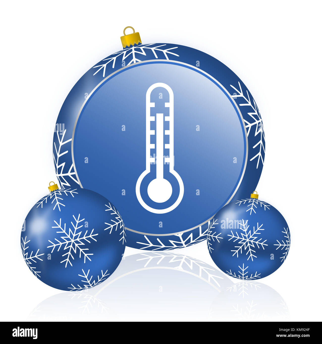 Thermometer blue christmas balls icon Stock Photo - Alamy