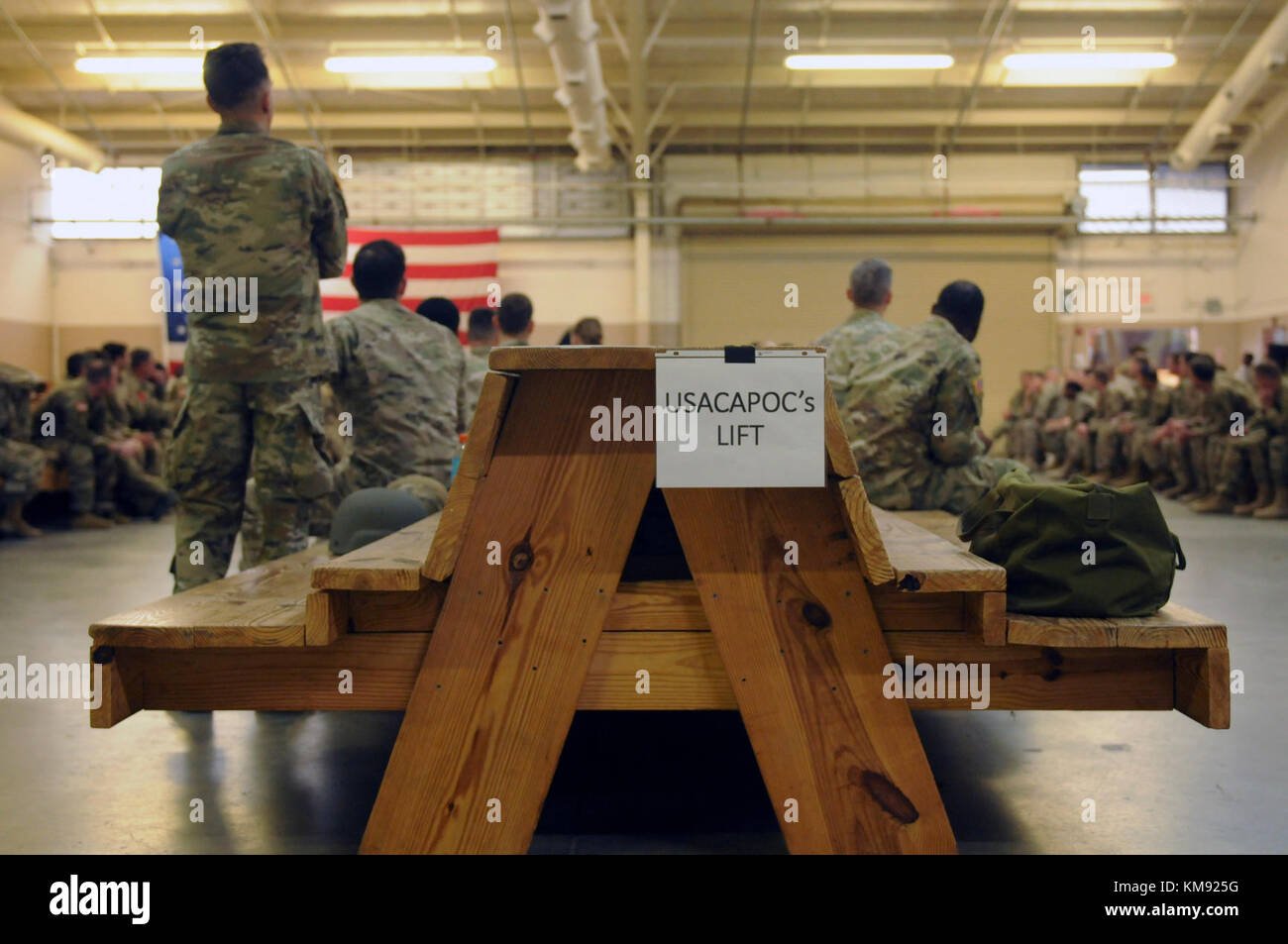 The sign for the lift designated for the United States Army Civil ...