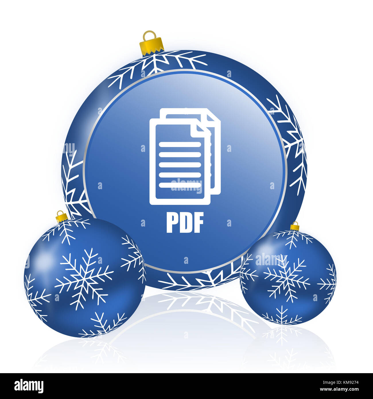 Pdf blue christmas balls icon Stock Photo - Alamy
