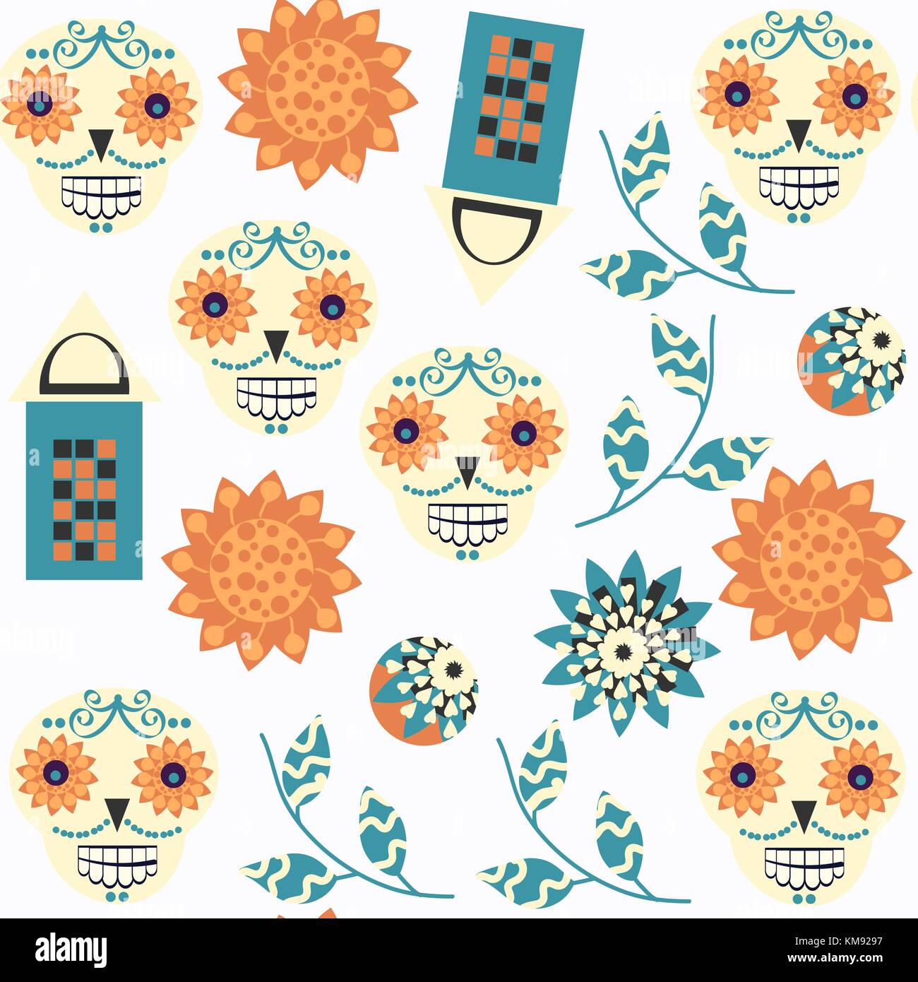 Sugar skulls pattern hi-res stock photography and images - Alamy