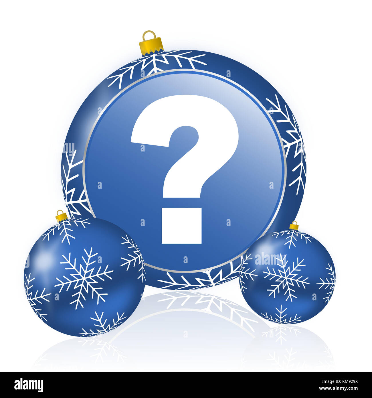 Question mark blue christmas balls icon Stock Photo - Alamy