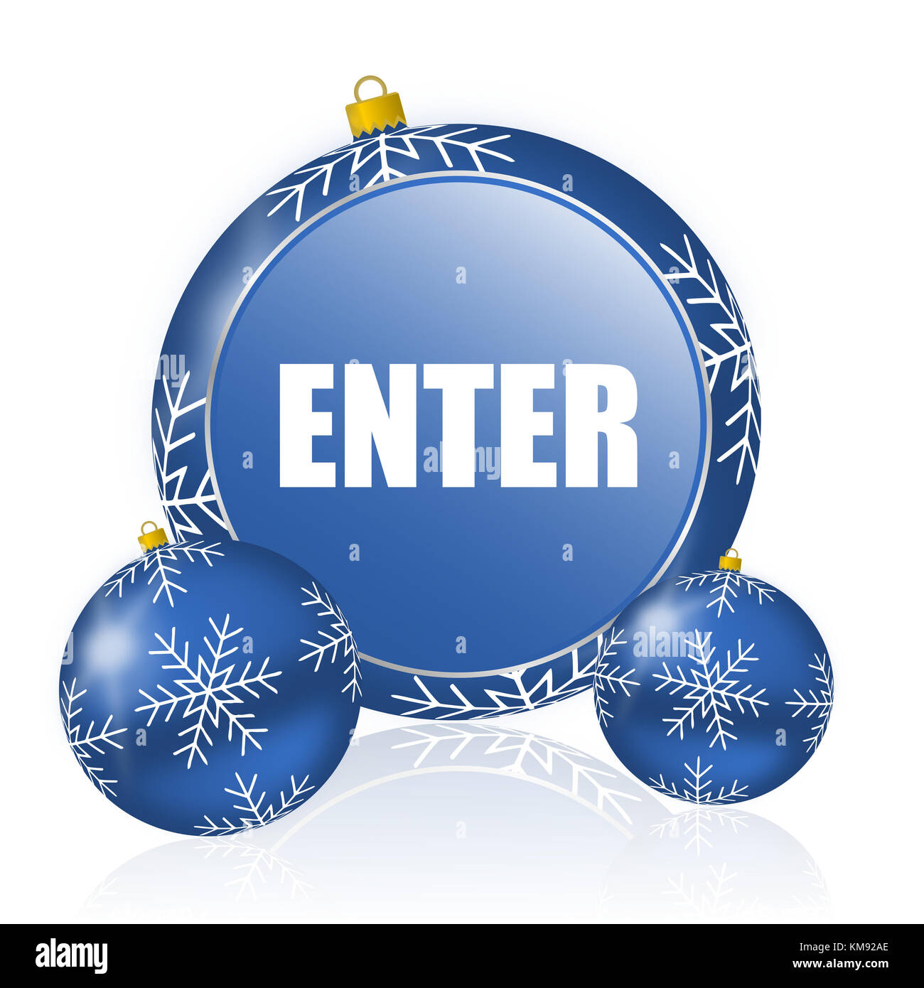 Enter blue christmas balls icon Stock Photo - Alamy