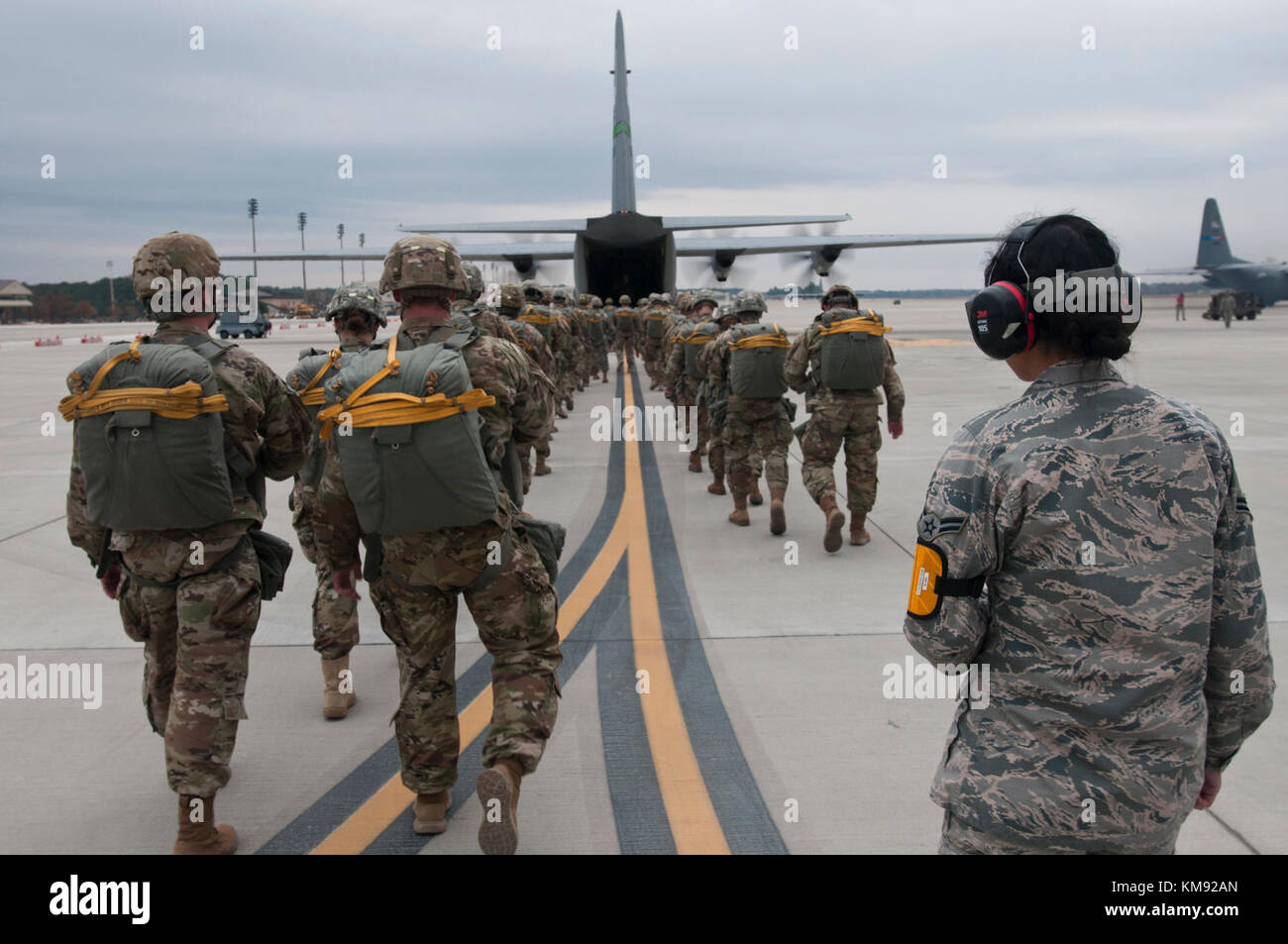 Paratroopers participating in the lottery jump of Operation Toy Drop ...