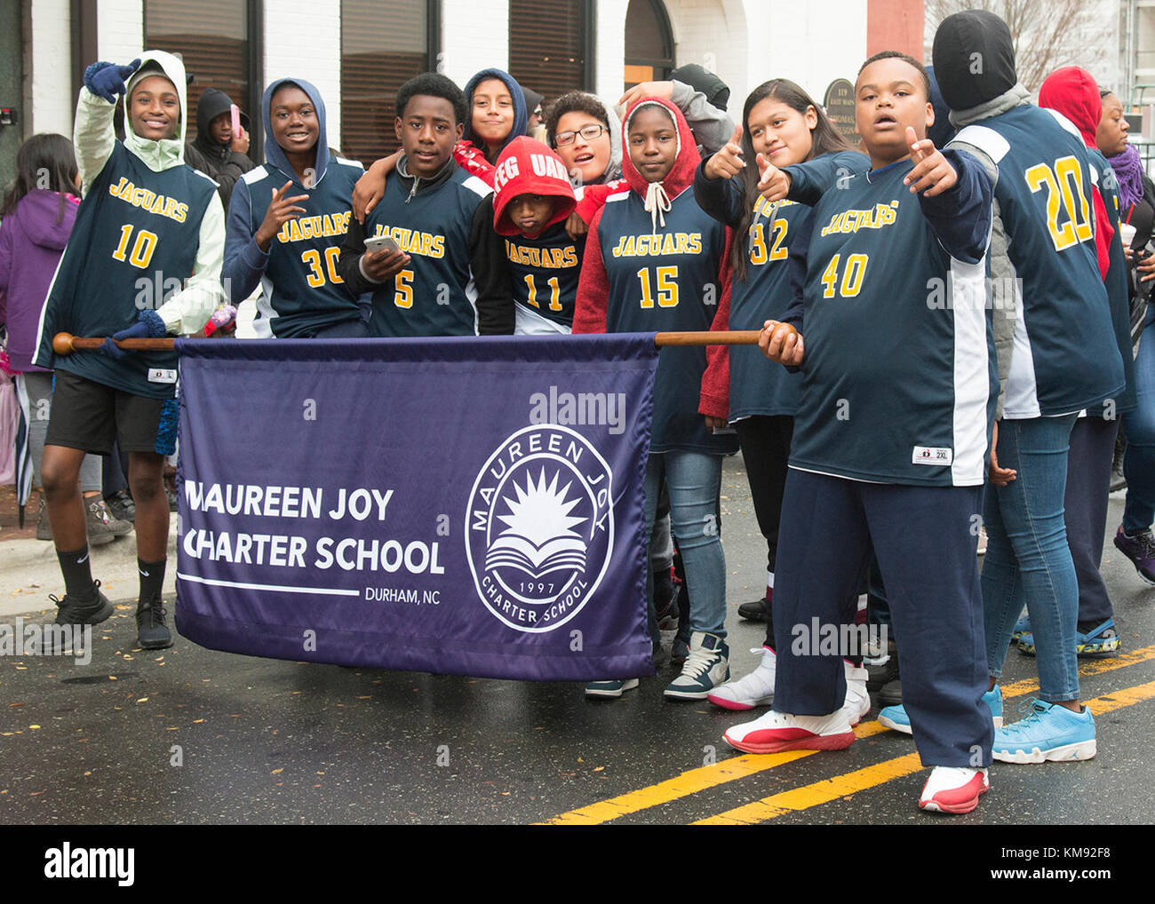 Students from Maureen Joy Charter School pause to pose for a photo ...