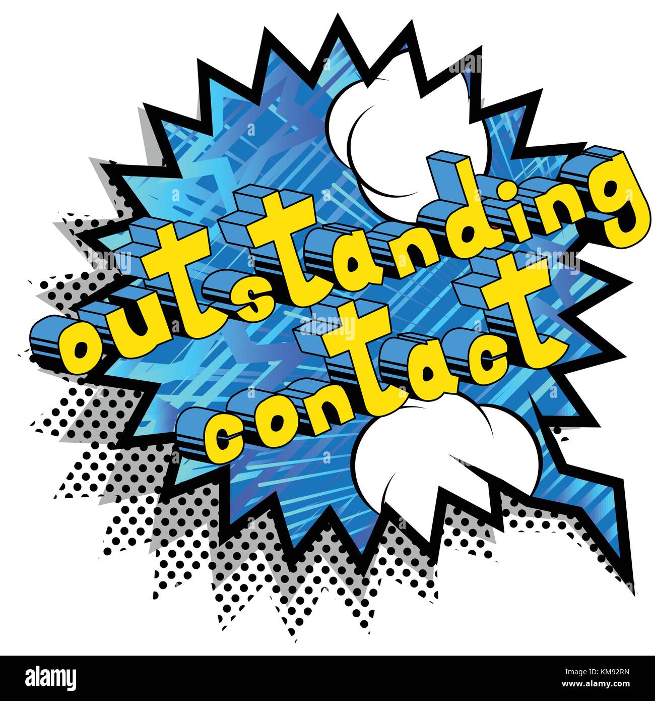 Outstanding Contact - Comic book style word on abstract background ...