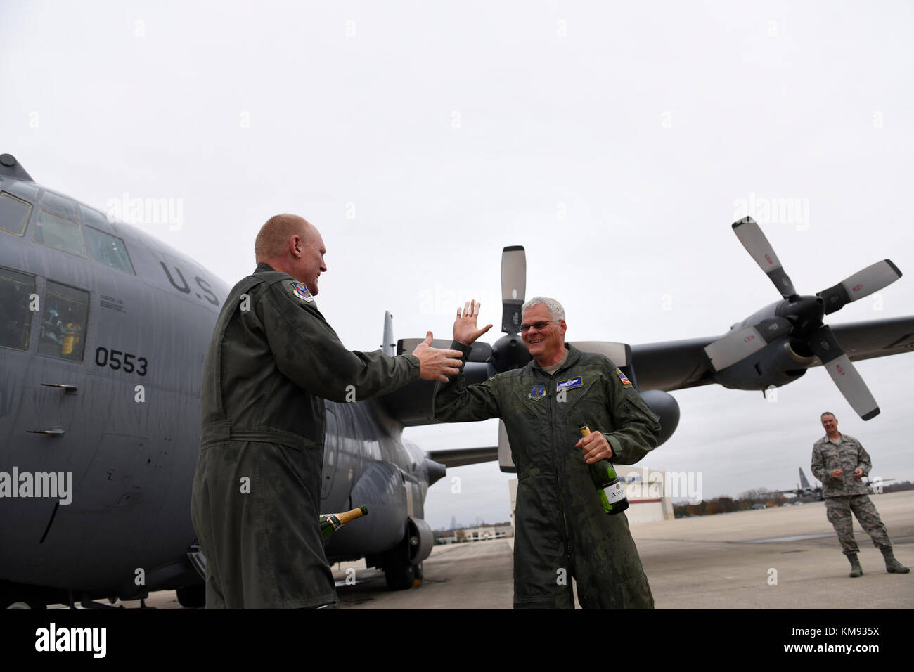 U.S. Air Force Senior Master Sgt. Christopher Whitcomb (left) and Bobby ...