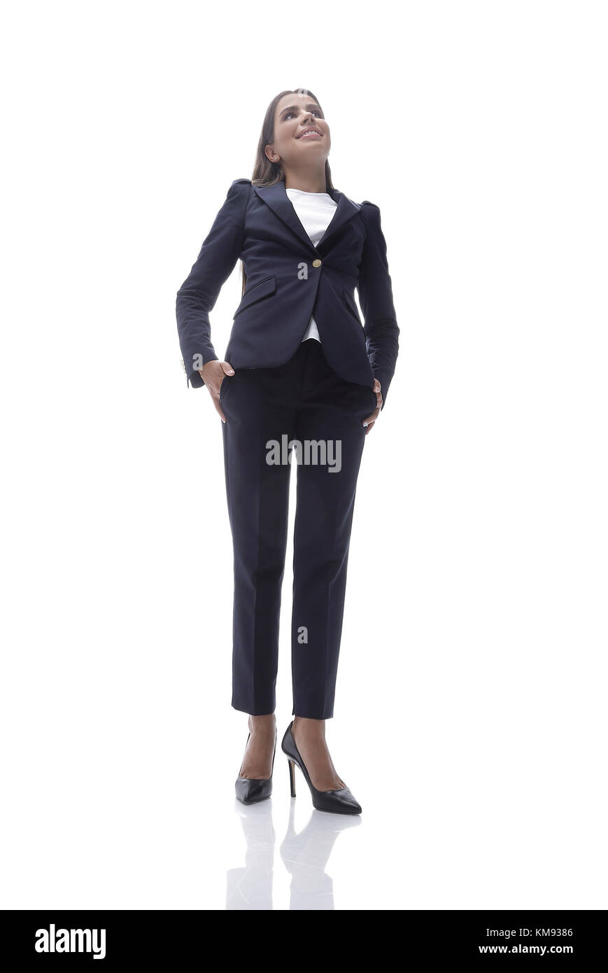 bottom view of confident business woman Stock Photo - Alamy