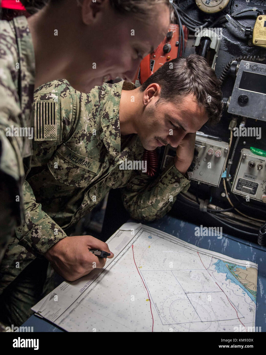 Quartermaster Seaman Apprentice Alex Neuman (right) and Quartermaster ...