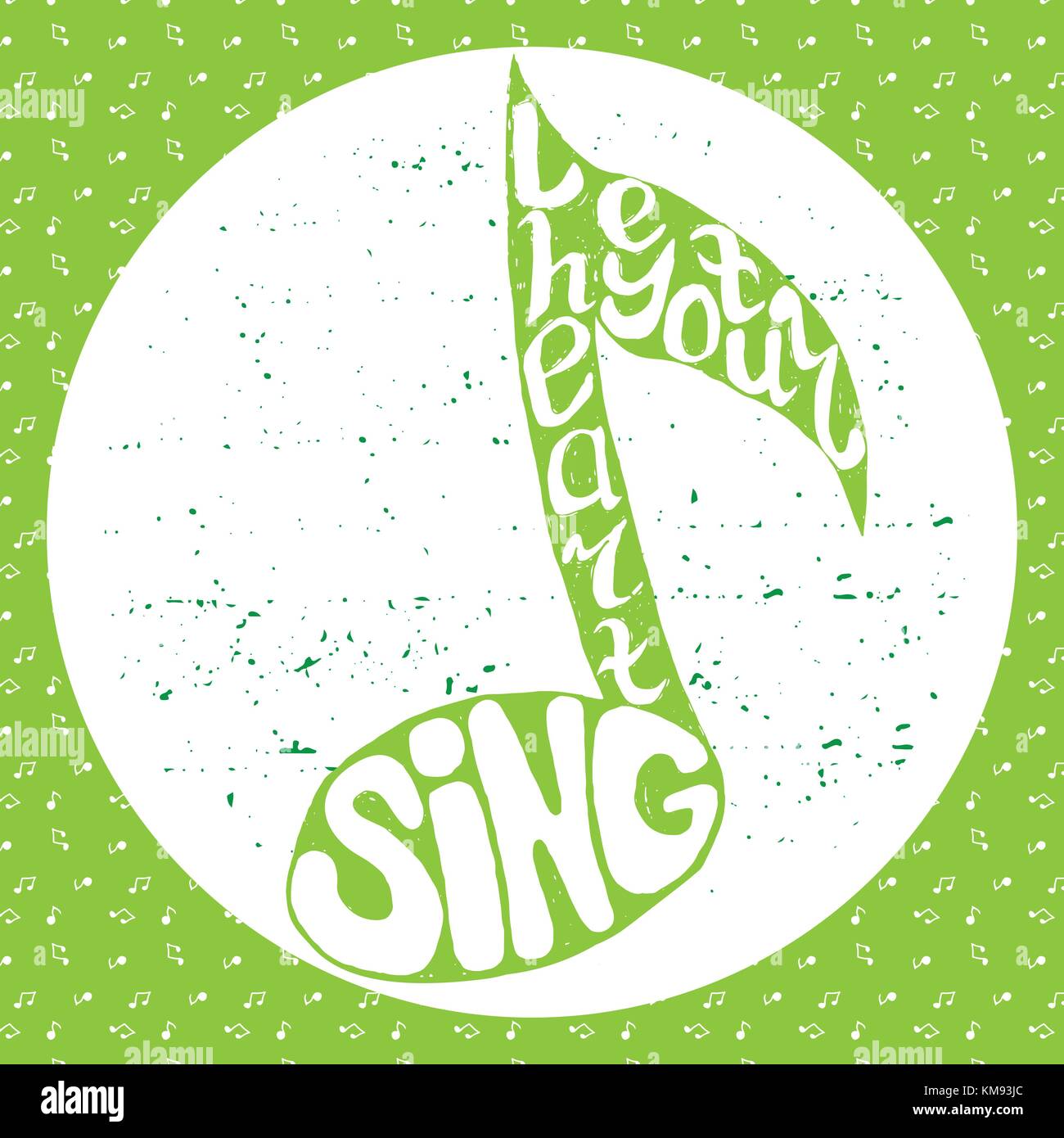 Hand drawn lettering inspiration quote, text Let Your Heart Sing ...