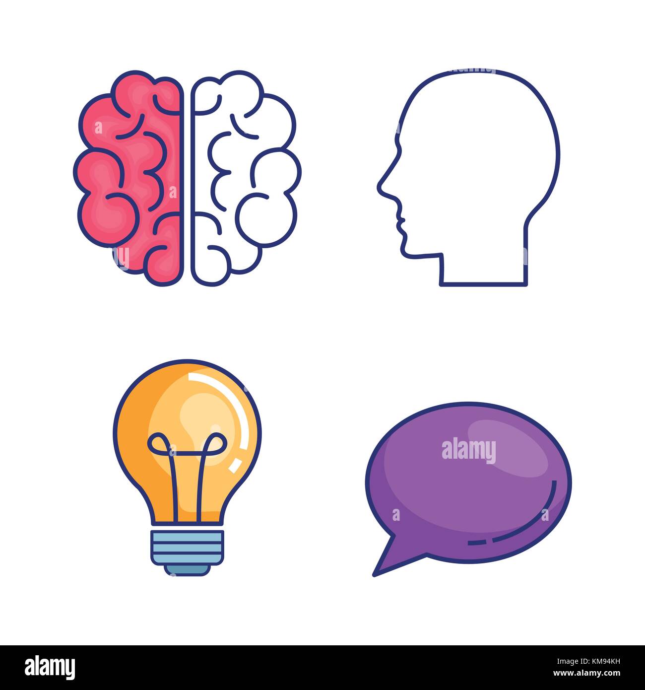 creative brain set icons vector illustration design Stock Vector Image ...