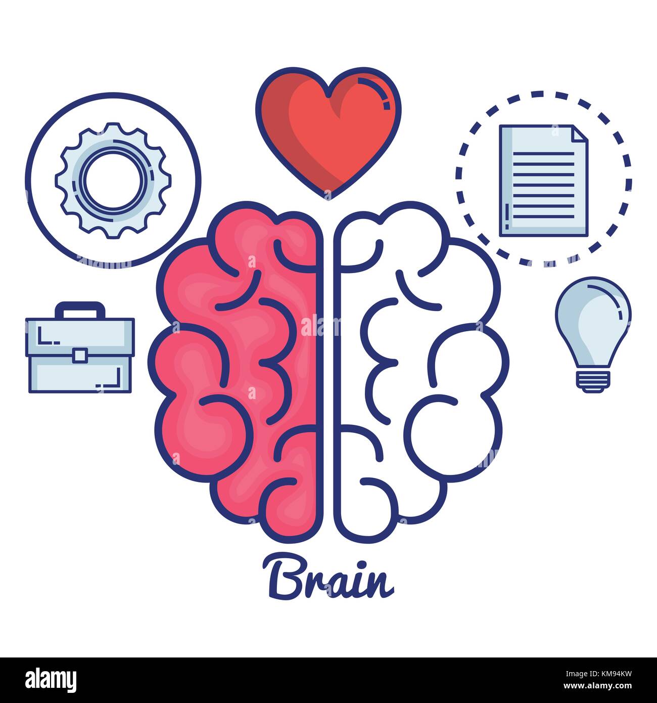 creative brain set icons vector illustration design Stock Vector Image ...